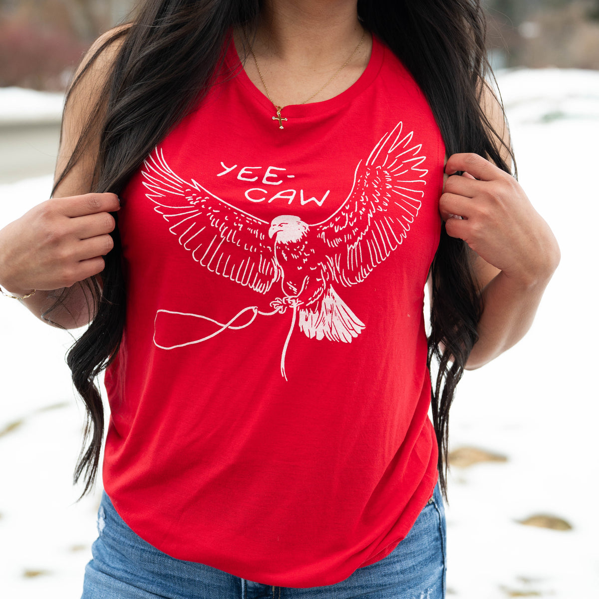 Yee-Caw Ladies Tank - Red– The Montana Scene