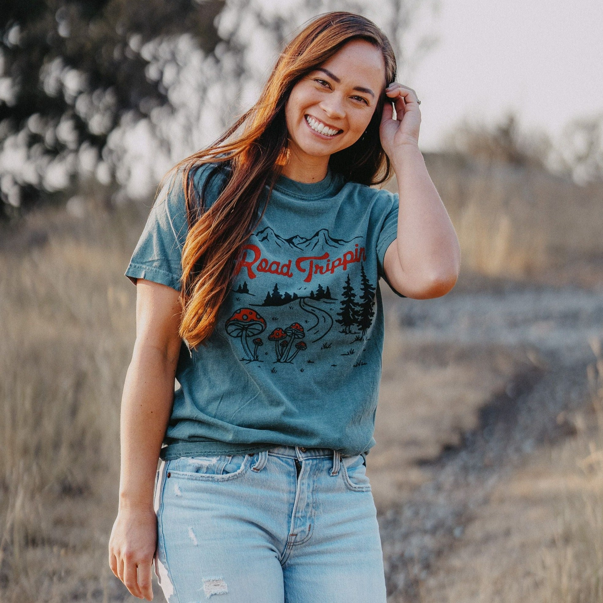 Road Trippin Unisex Tee - Blue Spruce – The Montana Scene